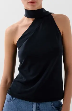 SCALPERS Asymmetric Knot Top - Darkgrey