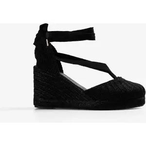 SCALPERS Espadrille Wedge Sandals With Ankle Tie