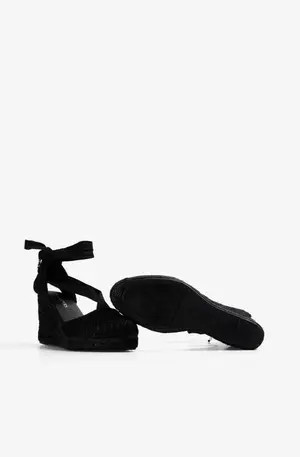 SCALPERS Espadrille Wedge Sandals With Ankle Tie