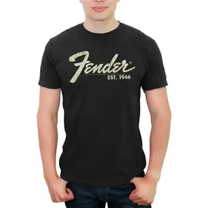 FENDER Distressed Logo Graphic T-shirt - Black