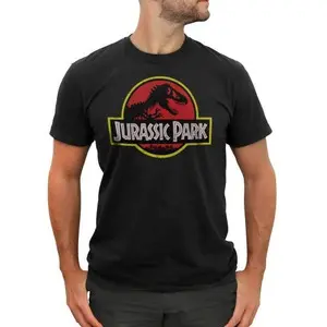 JURASSIC PARK T Rex Logo Graphic Tee - Black