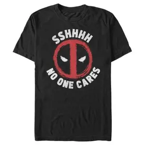 MARVEL Deadpool Sshhhh... No One Cares Graphic T-shirt - Black