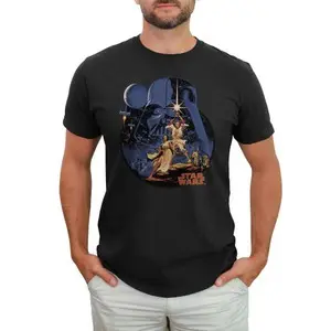 STAR WARS Vintage Art Short Sleeve Graphic T-shirt - Black