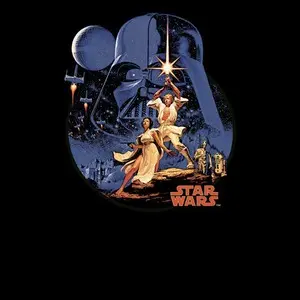 STAR WARS Vintage Art Short Sleeve Graphic T-shirt - Black