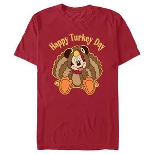 MICKEY & FRIENDS Happy Turkey Day Short Sleeve Graphic T-shirt