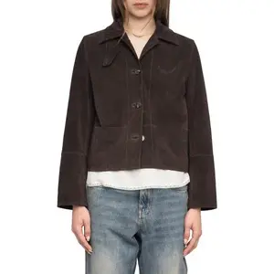 Zadig&Voltaire Lessa Suede Jacket - Dark Chocolate