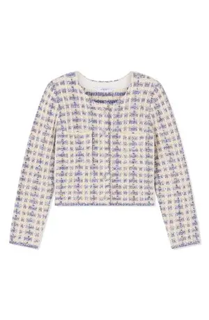 LK BENNETT Millie Fluffy Tweed Cardigan