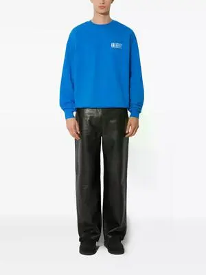 AWAKE NY Embroidered Crew-neck Sweatshirt - Blue