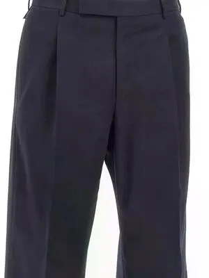 PT TORINO Single-pleat Wool Trousers - Blue