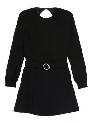 Saint Laurent Embellished-belt Mini Dress - Black