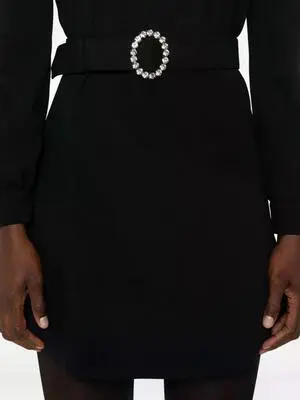 Saint Laurent Embellished-belt Mini Dress - Black