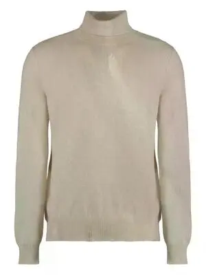 MOORER Ribbed Turtleneck Pullover - Neutrals