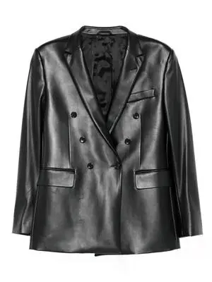REVERES 1949 Double-breasted Leather Jacket - Black