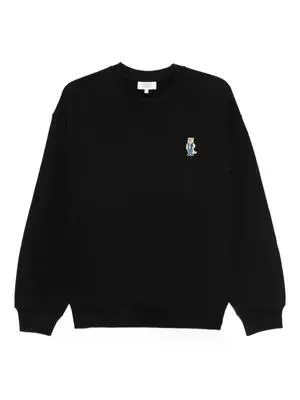 Maison Kitsuné Fox-embroidered Cotton Sweatshirt - Black