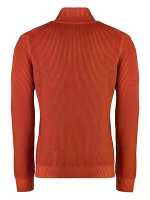 MOORER Ribbed Turtleneck Sweater - Orange