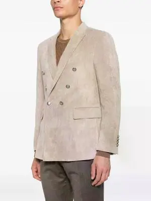 REVERES 1949 Corduroy Double-breasted Jacket - Neutrals