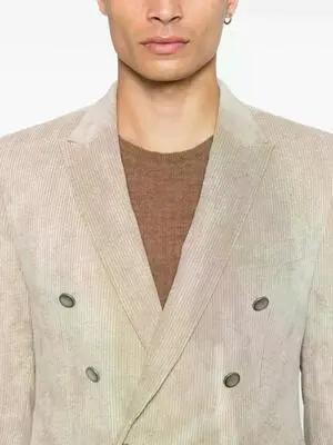 REVERES 1949 Corduroy Double-breasted Jacket - Neutrals