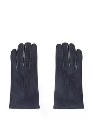 MOORER Sheepskin Leather Gloves - Blue