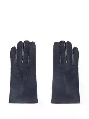 MOORER Sheepskin Leather Gloves - Blue