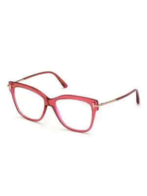 TOM FORD Square Frame Glasses - Red