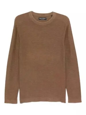 Marc O'polo Ribbed Crew-neck Jumper - Brown