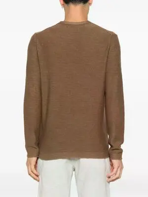 Marc O'polo Ribbed Crew-neck Jumper - Brown