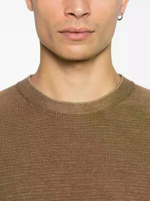 Marc O'polo Ribbed Crew-neck Jumper - Brown