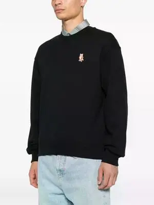Maison Kitsuné Fox-embroidered Cotton Sweatshirt - Black