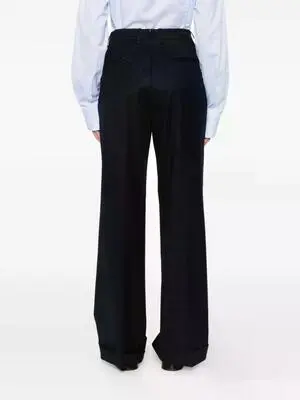 BERWICH Pleated Straight-leg Trousers - Blue