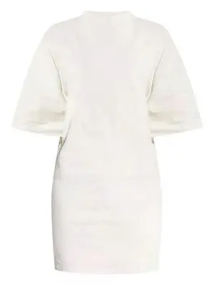 Balenciaga Short Sleeve T-shirt Mini Dress - Neutrals