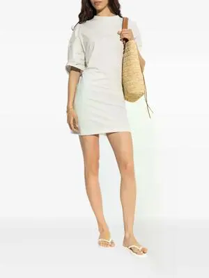 Balenciaga Short Sleeve T-shirt Mini Dress - Neutrals