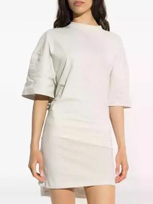 Balenciaga Short Sleeve T-shirt Mini Dress - Neutrals