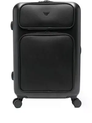 Emporio Armani Logo-embossed Wheeled Holdall - Black