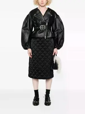 Simone Rocha Belted Puff-sleeve Leather Jacket