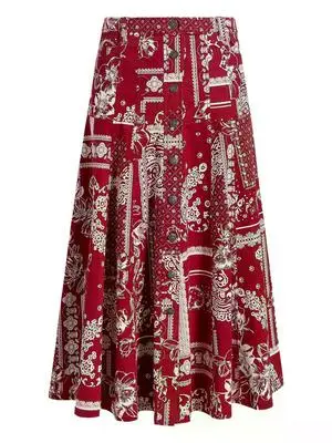 Cinq À Sept Paisley-print Pleated Skirt