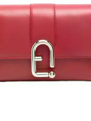 Furla Small Leather Satchel With Clasp Detail - Red