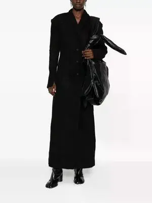 YEHUAFAN Textured Wool Blend Coat