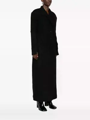 YEHUAFAN Textured Wool Blend Coat