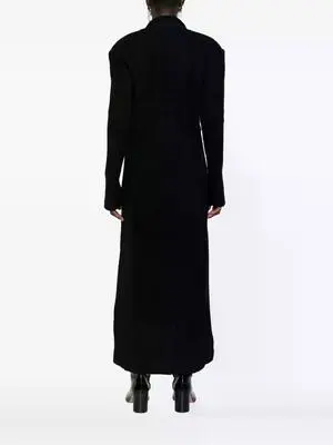 YEHUAFAN Textured Wool Blend Coat