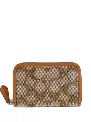 COACH Crystal-embellished Jacquard Cardholder - Neutrals