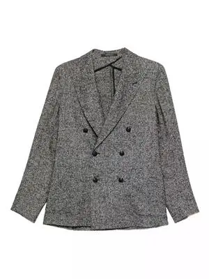 Tagliatore Double-breasted Textured Blazer - Grey