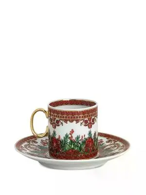 Versace Floral-pattern Espresso Cup - Rosso/verde