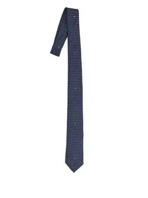 Fendi Polka-dot Silk Neck Tie - Blue