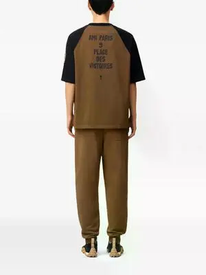 AMI Paris Two-tone Short-sleeve Cotton T-shirt