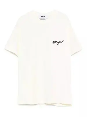 MSGM Logo-embroidered Cotton T-shirt