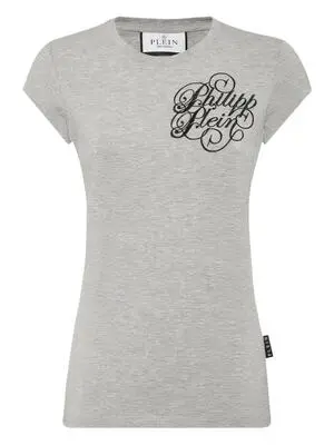 Philipp Plein Logo-embroidered T-shirt - Grey