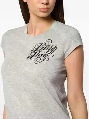 Philipp Plein Logo-embroidered T-shirt - Grey