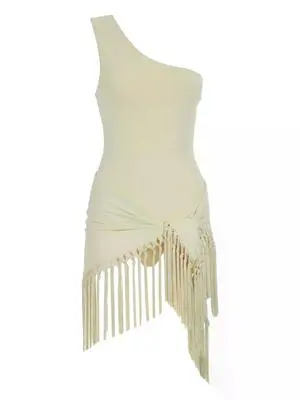TALLER MARMO One-shoulder Swimsuit With Fringe - Neutrals