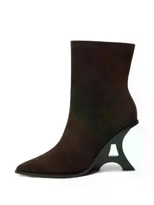 Manière De Voir L'eiffel Heeled Suede Boots - Brown