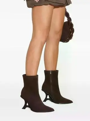 Manière De Voir L'eiffel Heeled Suede Boots - Brown